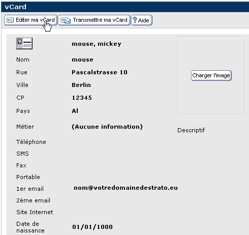 Comment gérer ma vCard (carte de visite) personnelle avec STRATO ...